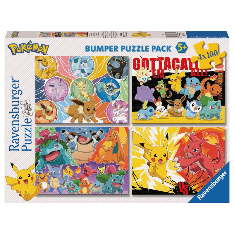 Ravensburger Pokémon Puzzles Bumper Pack 4 x 100 Teile | Smyths Toys ...