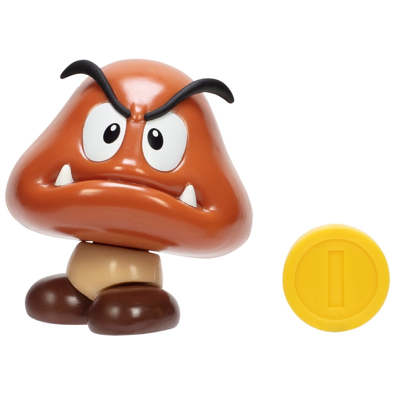 Nintendo Super Mario Figure Goomba with Coin 10cm | Smyths Toys UK