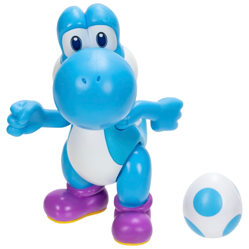Nintendo Super Mario Light-Blue Yoshi Figure with Egg 10cm | Smyths Toys UK