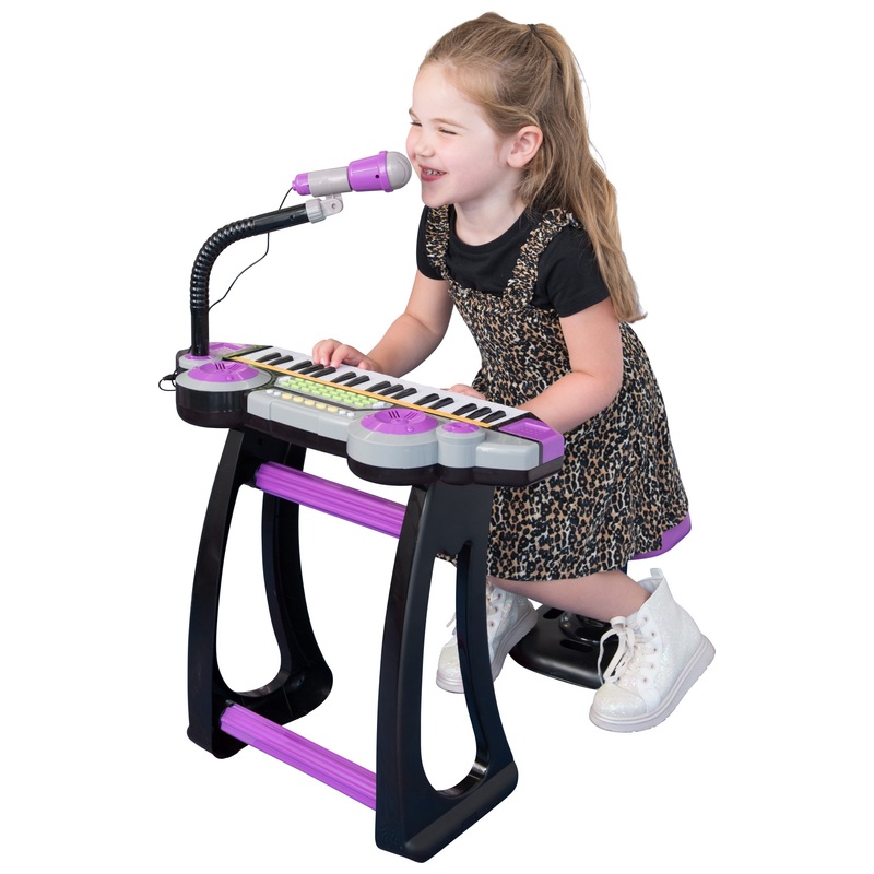 Sing Along Toy Piano Keyboard with Microphone and Stool | Smyths Toys UK