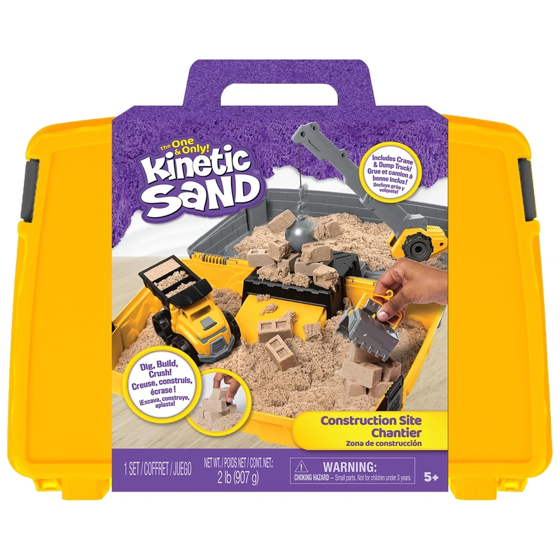 Kinetic Sand Construction Site Sand Box Set with Vehicle | Smyths Toys UK