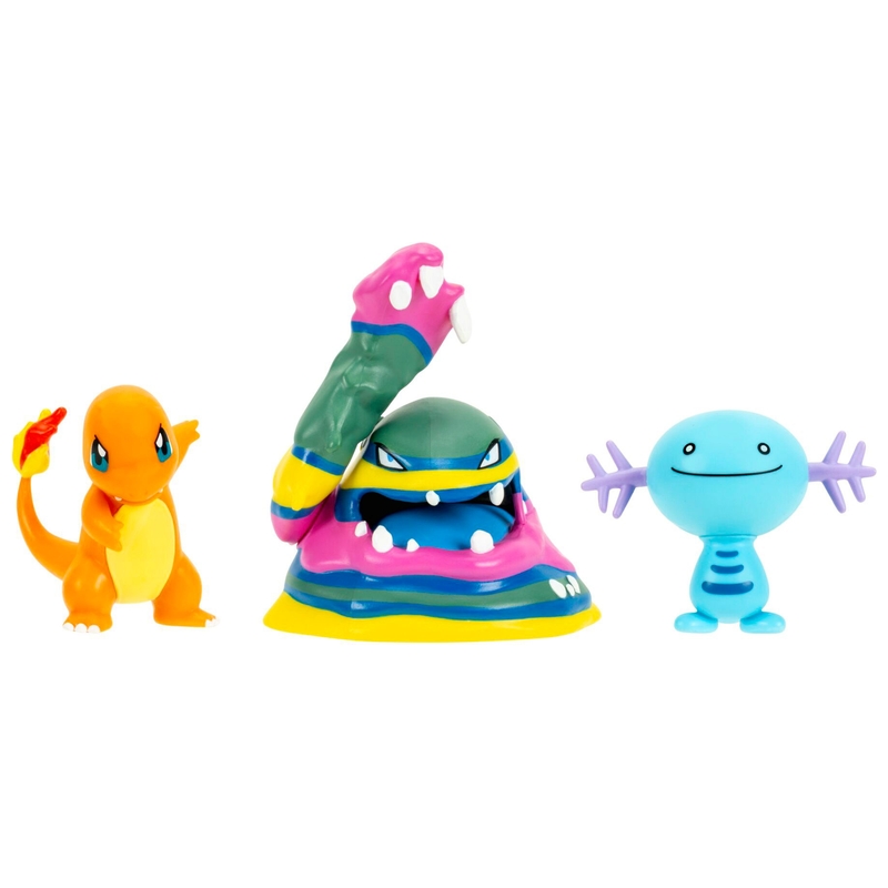Pokémon Battle Figures 3 Pack Charmander, Wooper and Alolan Muk ...