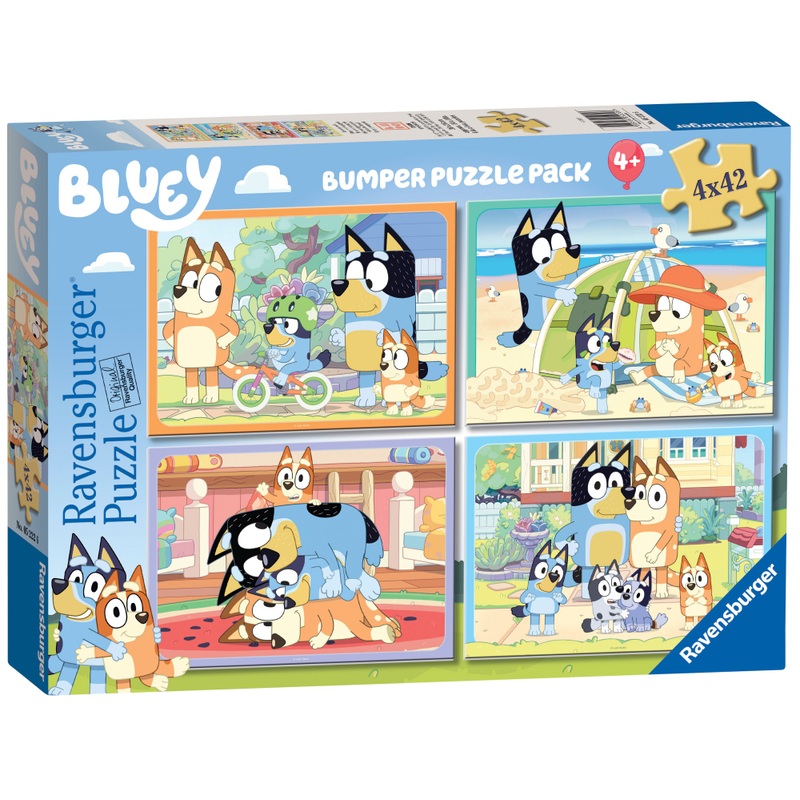 Ravensburger Bluey Jigsaw Puzzles Bumper Pack 4 x 42 Pieces | Smyths ...