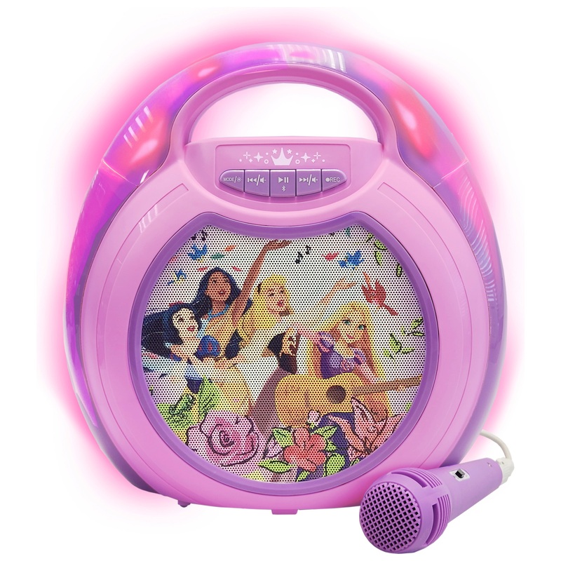 Disney Princess Karaoke Machine MP3 and Bluetooth with LED Lights ...