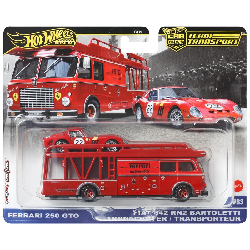 Hot Wheels Premium Team Transport Ferrari 250 GTO & Fiat 642 RN2 Barto ...