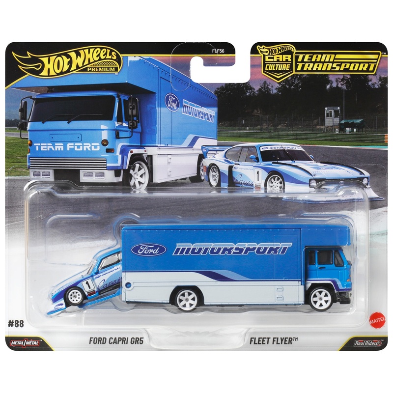 Hot Wheels Premium Team Transport Ford Capri GR5 & Fleet Flyer 2 Pack ...
