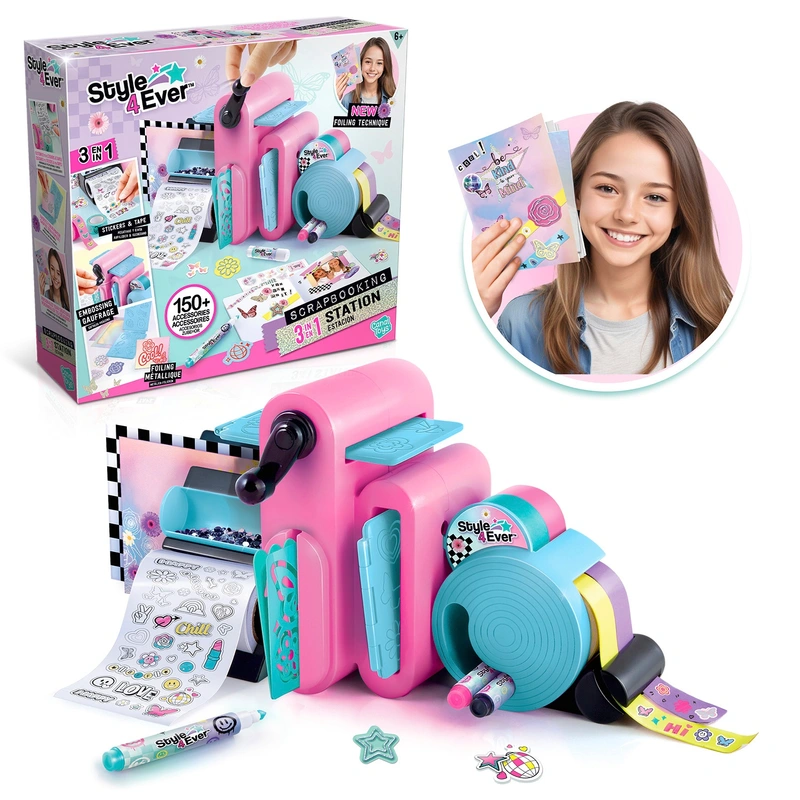 Style 4 Ever Scrapbook Set 3-in-1 Scrapbooking Station mit 150x Zubehör ...