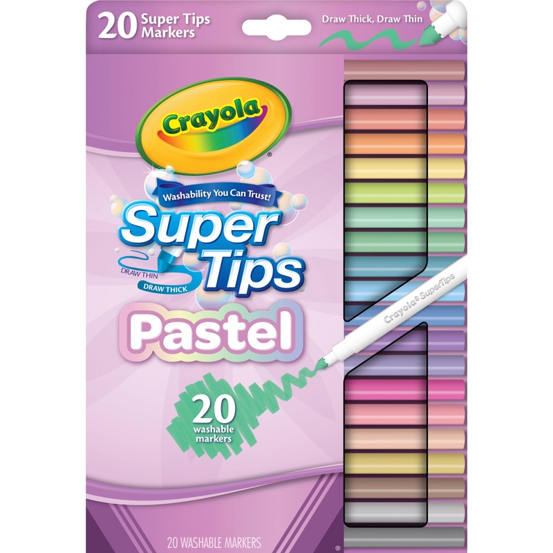 Crayola Markers Super Tips Washable Pastel 20 Pack | Smyths Toys UK