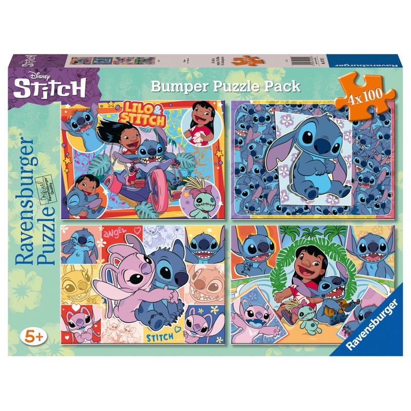 Ravensburger Disney Stitch Jigsaw Puzzles Bumper Pack 4 x 100 Pieces ...