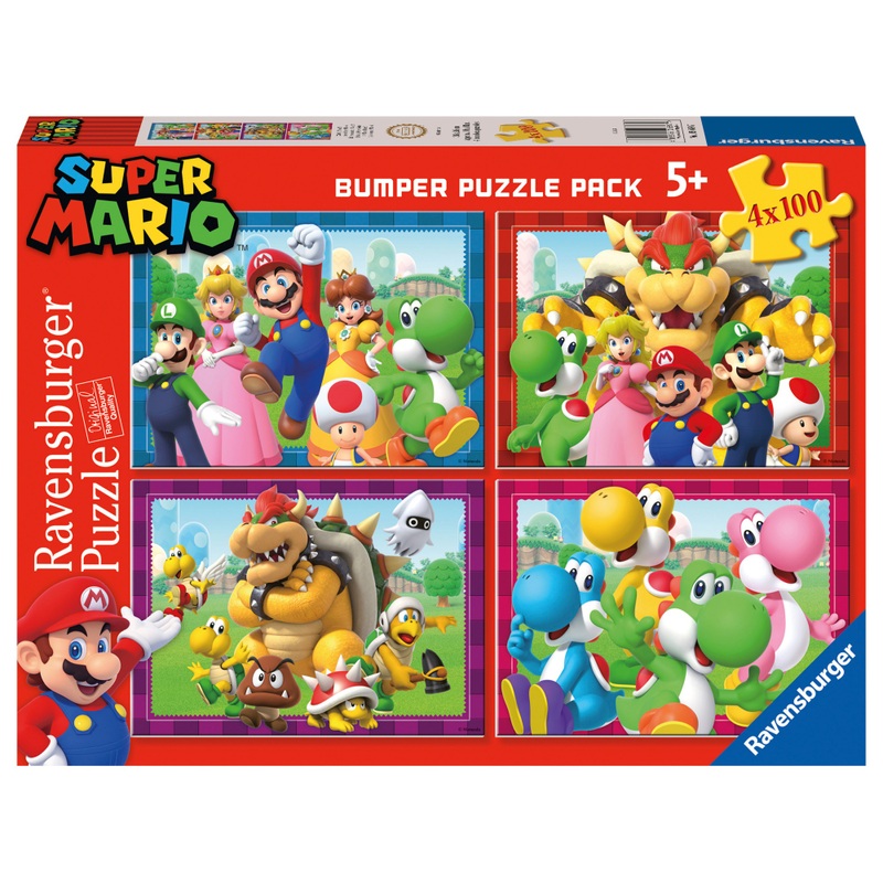 Ravensburger Super Mario Jigsaw Puzzles Bumper Pack 4 x 100 Pieces ...