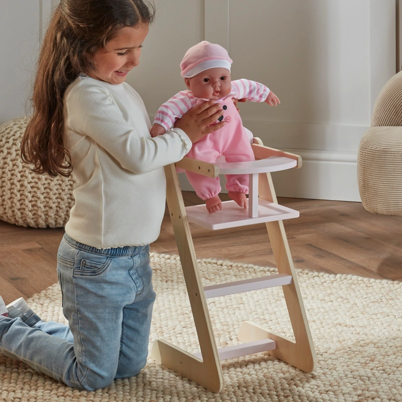 Ivy & Lily Wooden Baby Doll High Chair | Smyths Toys UK