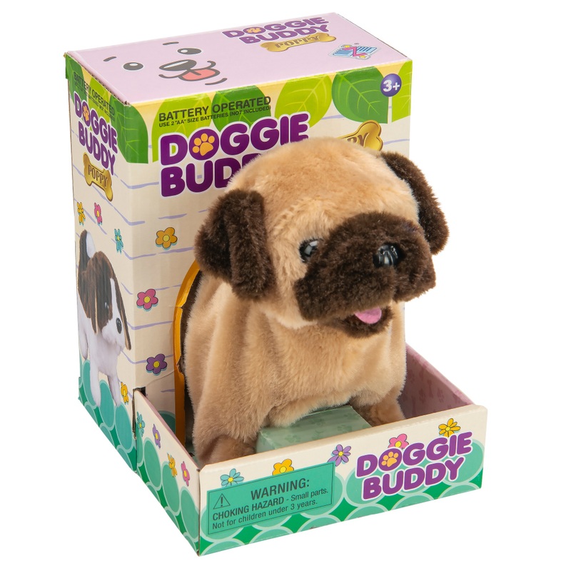 Doggy Buddies Hund Interaktives Kuscheltier Mops-Welpe Poppy 17 cm ...