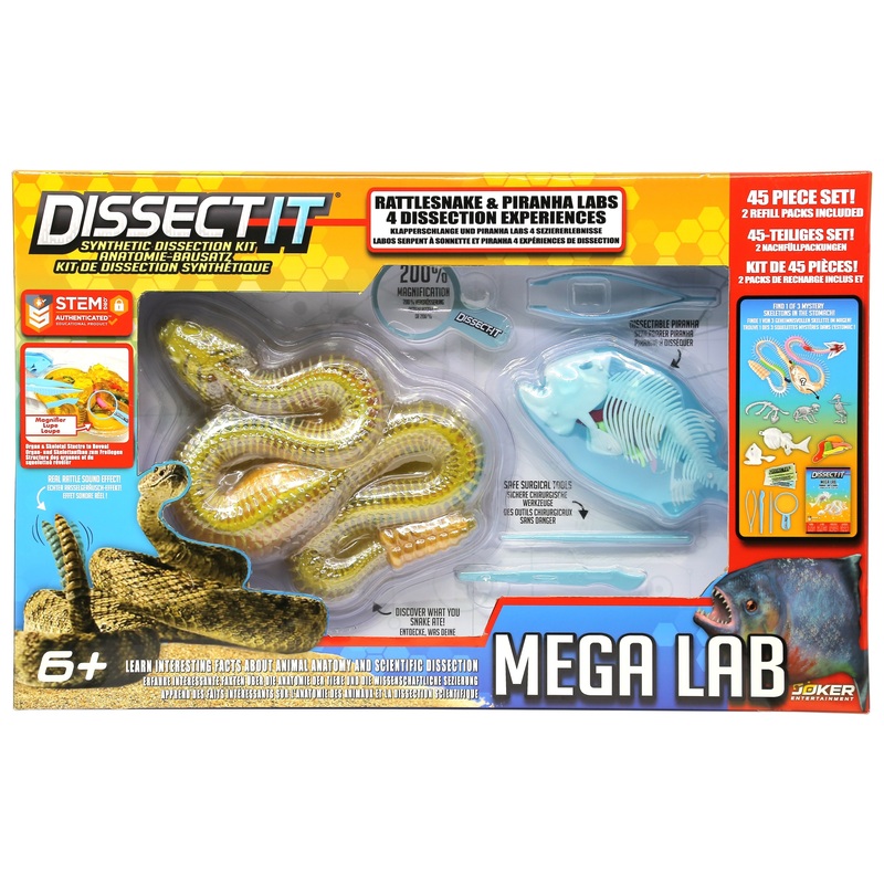 Dissect-it Anatomy Kit Mega Lab Rattlesnake and Piranha | Smyths Toys UK