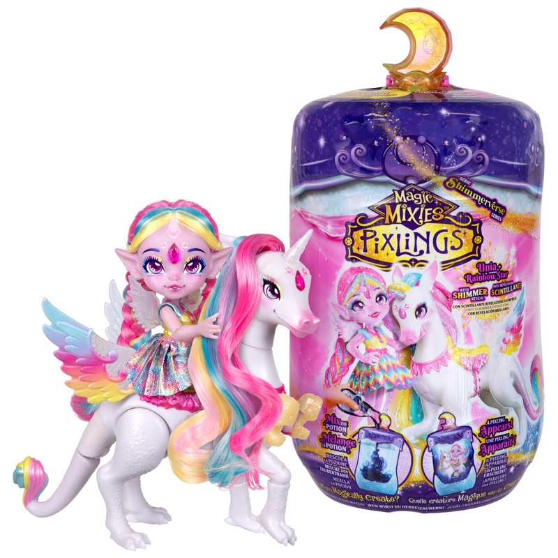 Magic Mixies Pixlings Doll Shimmerverse Series Unia & Rainbow Star ...