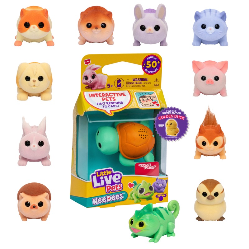 Little Live Pets NeeDees Mini Interactive Plush Toy 3.6cm Assortment ...