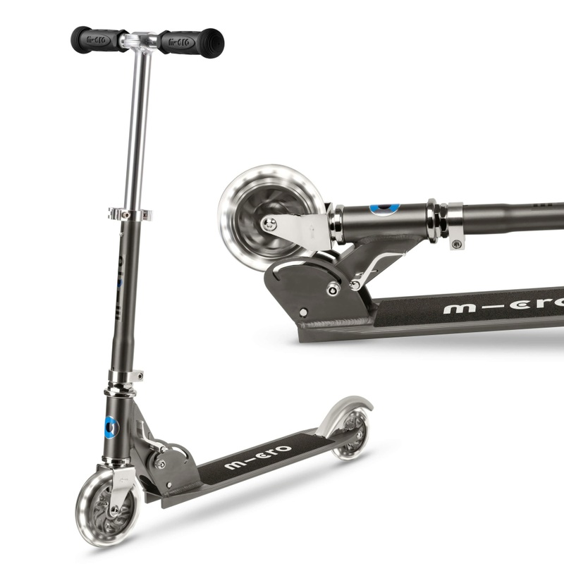 Micro Sprite Light Folding Scooter with LED Wheels Grey | Smyths Toys UK