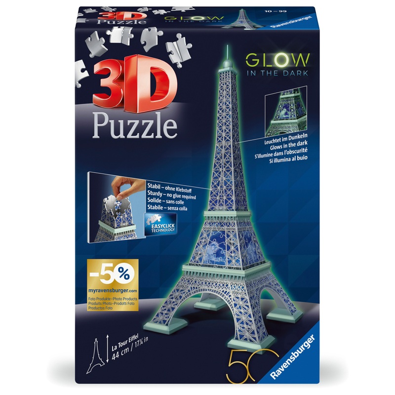 Puzzle 3D Tour Eiffel Phosphorescente 216 Pièces | Smyths Toys France