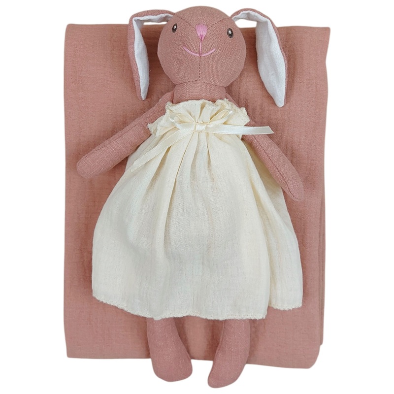 LITTLE Set Dolly Toy met Stoffen Konijntje en Mousseline Deken | Smyths ...