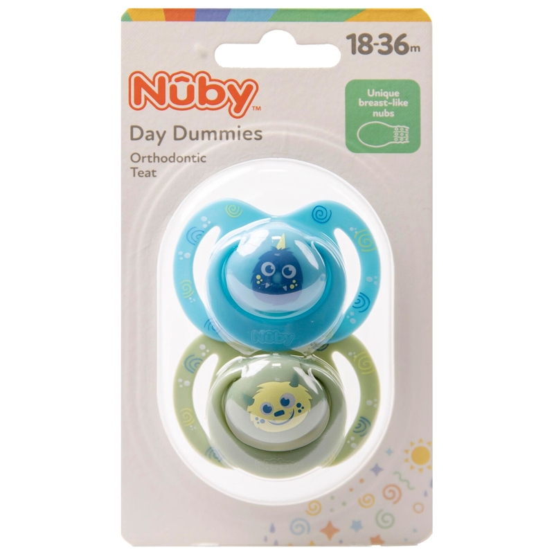 Nuby 18 Months+ Day Dummies 2 Pack Assortment | Smyths Toys UK