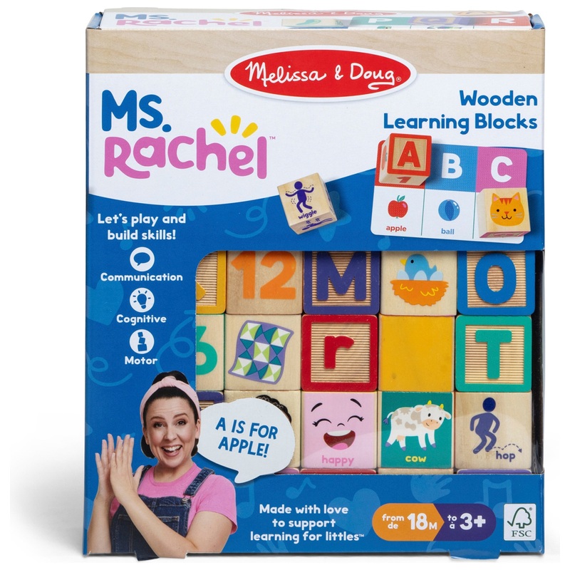 Melissa & Doug Ms. Rachel Wooden Learning Blocks | Smyths Toys UK
