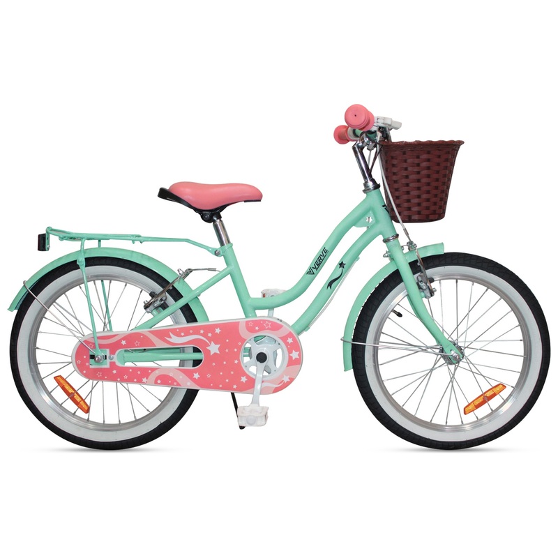 18 Inch Verve Star Bike with Basket Mint and Pink | Smyths Toys UK
