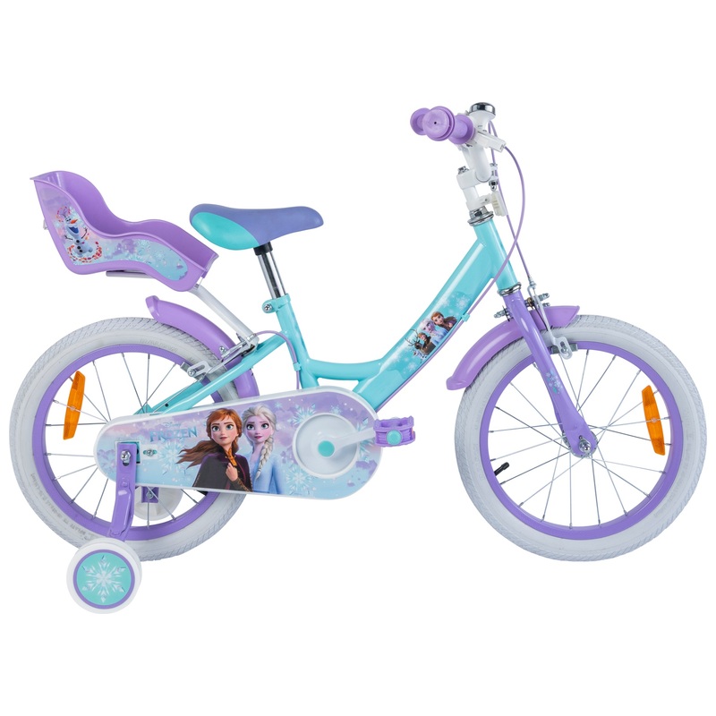 16 Inch Disney Frozen Bike with Doll Carrier Blue | Smyths Toys UK