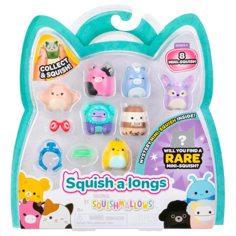 Original Squishmallows Squish-a-Longs Mini-Squish Series 4 8 Pack (Wave ...