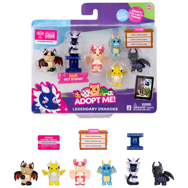 Adopt Me! Legendary Dragons Figures 6 Pack | Smyths Toys UK