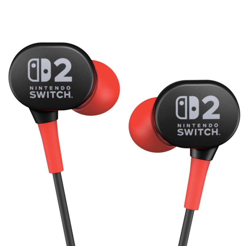 PowerA Wired Earbuds for Nintendo Switch 2 - Black/Red | Smyths Toys UK