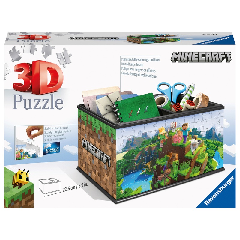 Minecraft 3D Puzzle Organizer Storage Box 216 Pieces | Smyths Toys UK