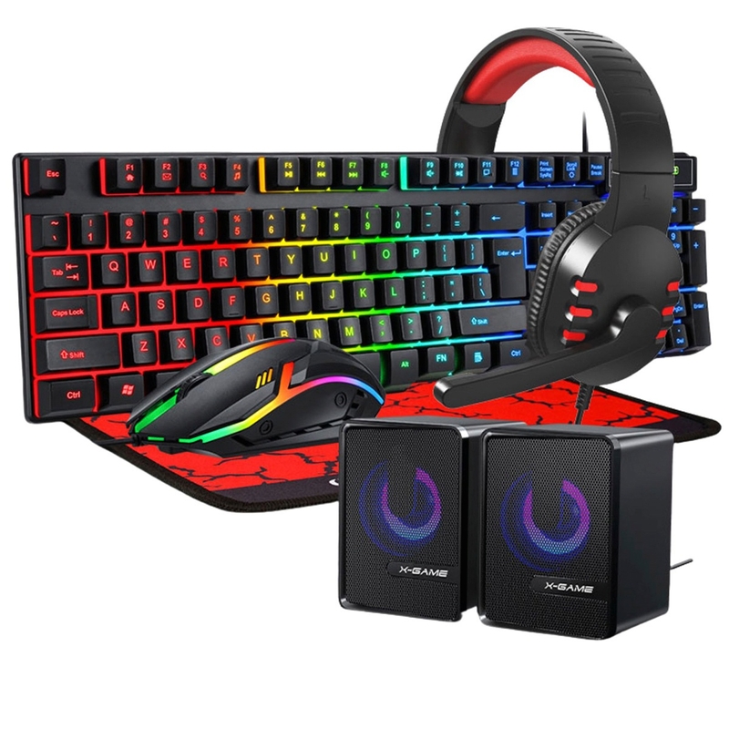 X-Game RGB 5-in-1 PC Gaming Bundle - Keyboard, Mouse, Headset, Speakers ...