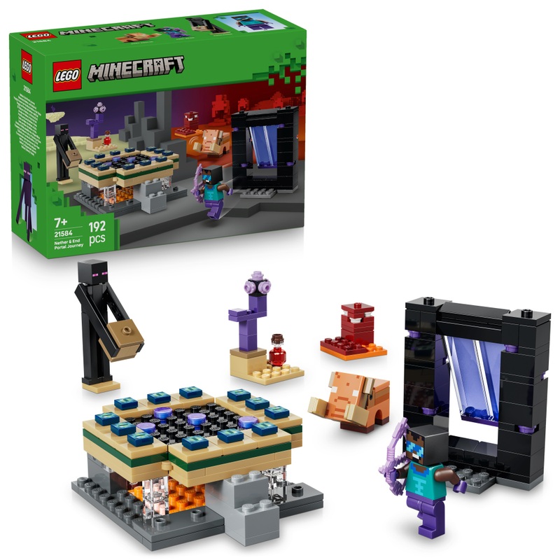 LEGO Minecraft 21584 Voyage à Travers les Portails du Nether et de l'Ender | Smyths Toys France