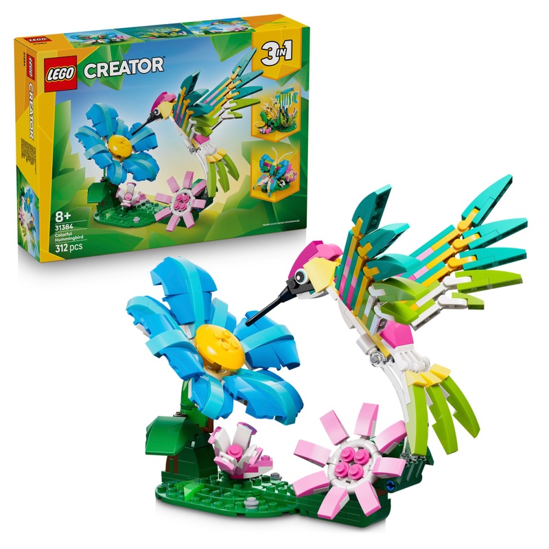 LEGO Creator 31384 3-in-1 Wild Animals: Colourful Hummingbird Set ...