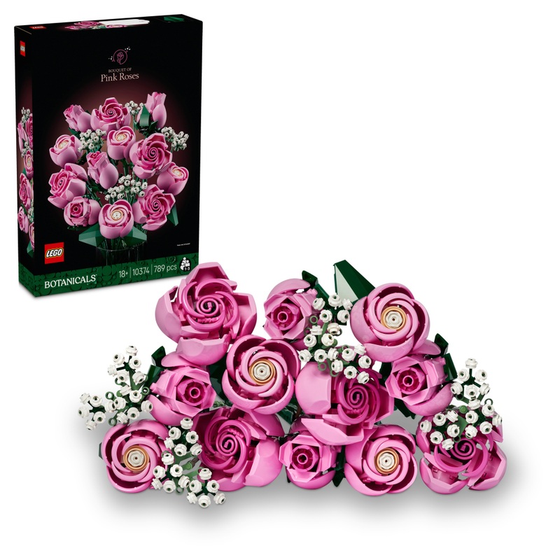 LEGO Botanicals 10374 Bouquet of Pink Roses Set for Adults | Smyths ...