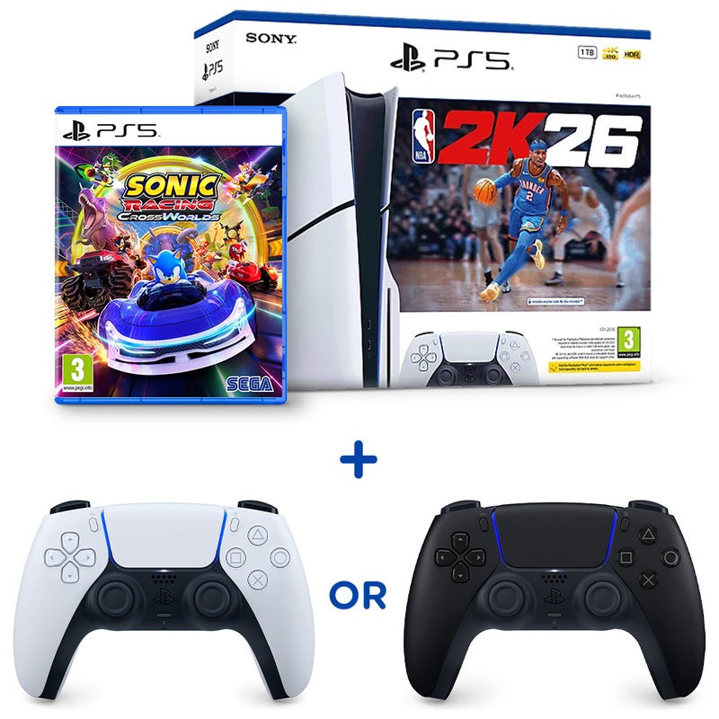 PlayStation 5 NBA 2K26 Bundle, Extra DualSense Controller & Sonic ...