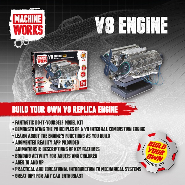 Machine Works V8 Engine Model 250 Pieces | Smyths Toys UK