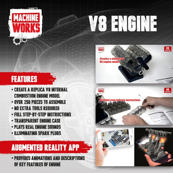 Machine Works V8 Engine Model 250 Pieces | Smyths Toys UK