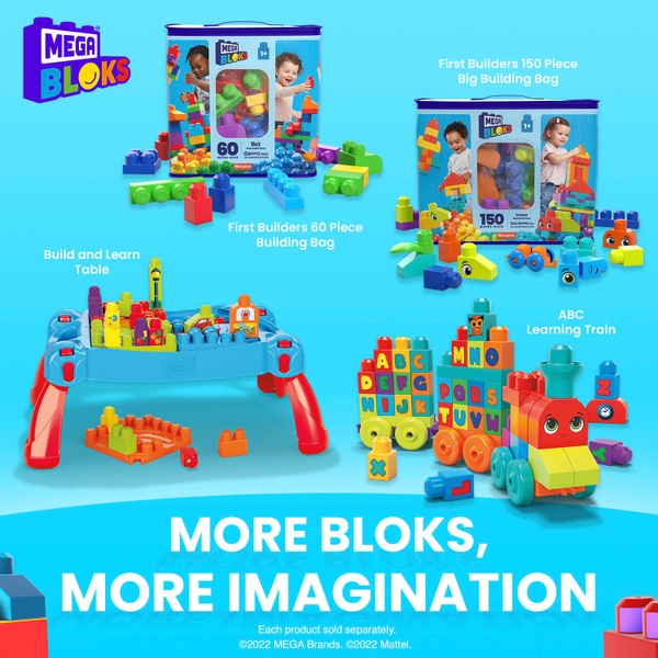 MEGA Bloks Building Blocks Bigger Building Bag 150 Piece Set | Smyths ...
