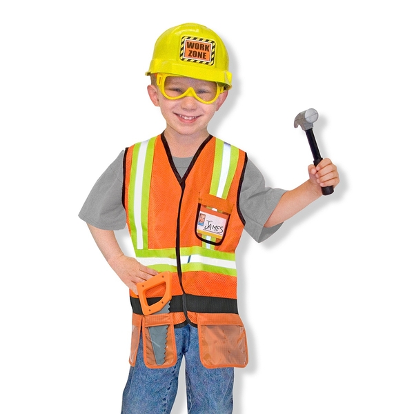 Melissa & Doug Costume Construction Worker Dress-Up Set | Smyths Toys UK