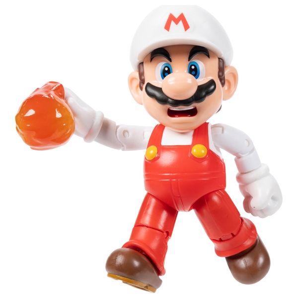 Nintendo Super Mario Action Figure Fire Mario 6cm | Smyths Toys Ireland