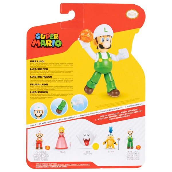 Nintendo Super Mario Action Figure Fire Luigi with Fireball 10cm ...
