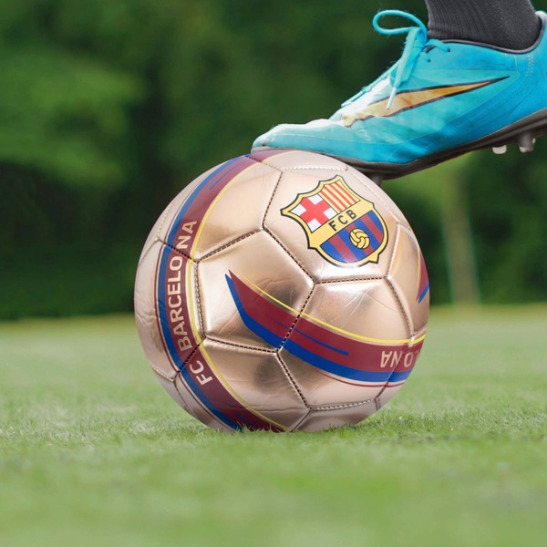 FC Barcelona Size 5 Football Metallic Gold | Smyths Toys UK