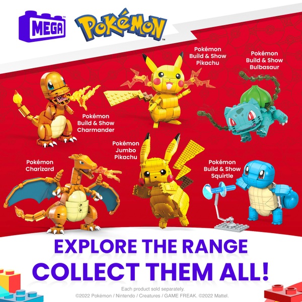 MEGA Building Blocks Pokémon Pikachu 211 Piece Set | Smyths Toys Ireland