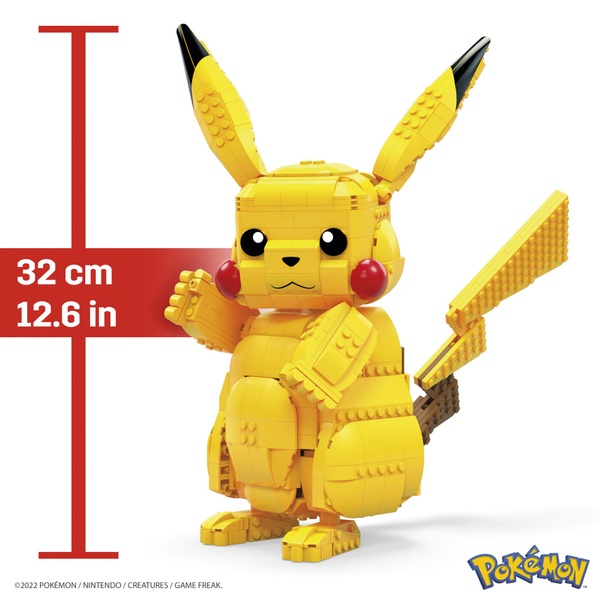MEGA Building Blocks Pokémon Jumbo Pikachu 825 Piece Set | Smyths Toys UK