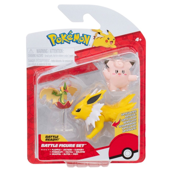 Pokemon Battle Figures 3 Pack Clefairy Flapple and Jolteon Smyths Toys UK