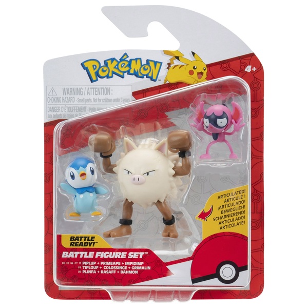 Pokémon Battle Figures 3 Pack Impidimp, Piplup and Primeape | Smyths ...
