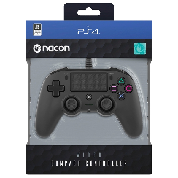 Nacon PS4 Wired Compact Controller - Black - Smyths Toys UK