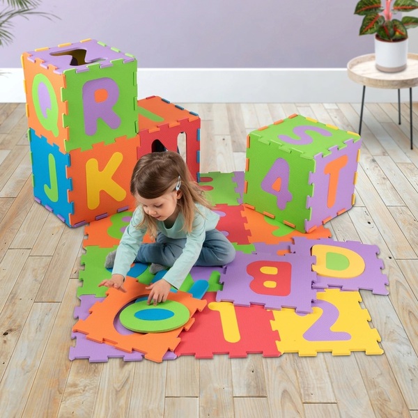 Play Factory Foam Puzzle Play Mat Alphabet and Numbers 36 Pieces ...