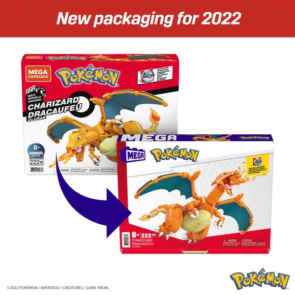 MEGA Building Blocks Pokémon Charizard 222 Piece Set | Smyths Toys UK