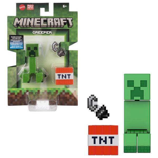 Minecraft Core Figures: 8cm Creeper Action Figure with TNT Block ...
